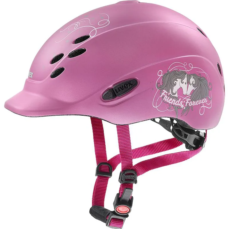 Fair Price Equestrian Uvex Kids Riding Helmet Friends ll Pink Mat